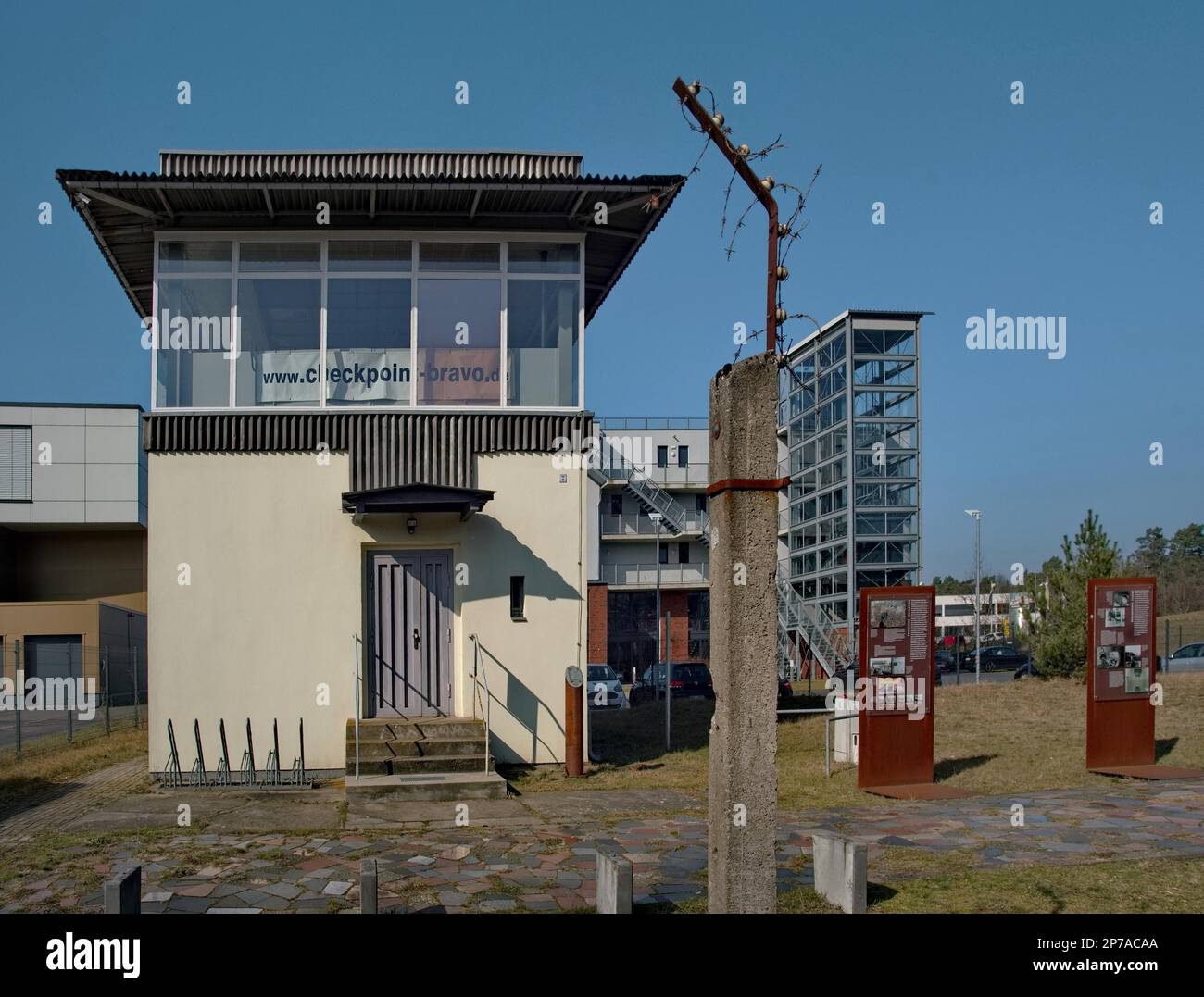 Former GDR watchtower at Checkpoint Bravo, today on the grounds of ...