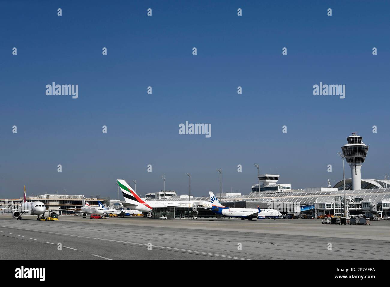 Iberia Airbus with Sunexpress Boeing B737 and Emirates Airbus A380-800 ...