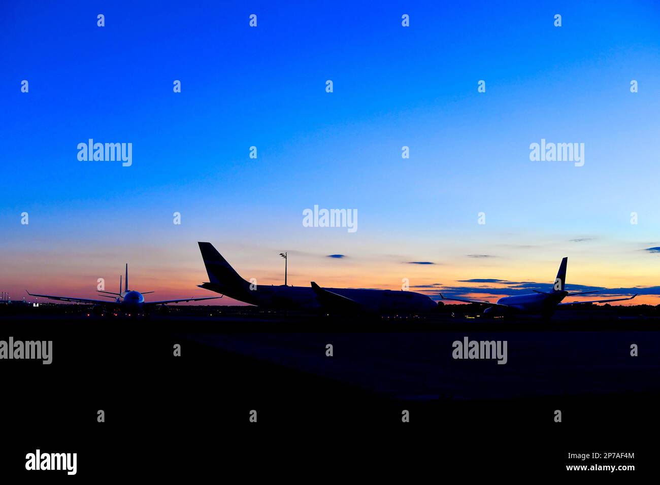 Eurowings Airbus A330 in the sunset Munich Airport, Upper Bavaria ...