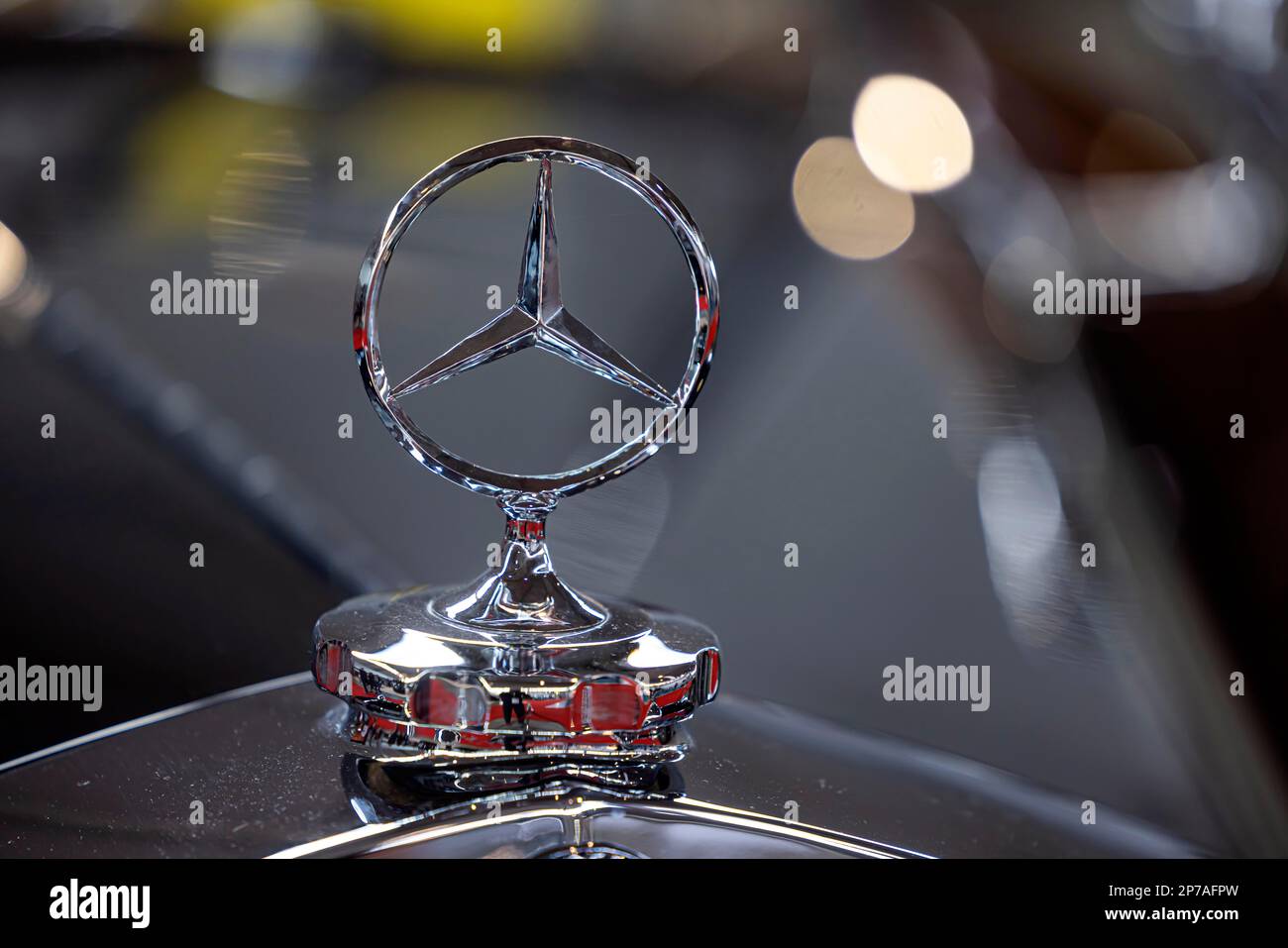 Retro Classics motor show, Mercedes star, trademark of the Mercedes ...