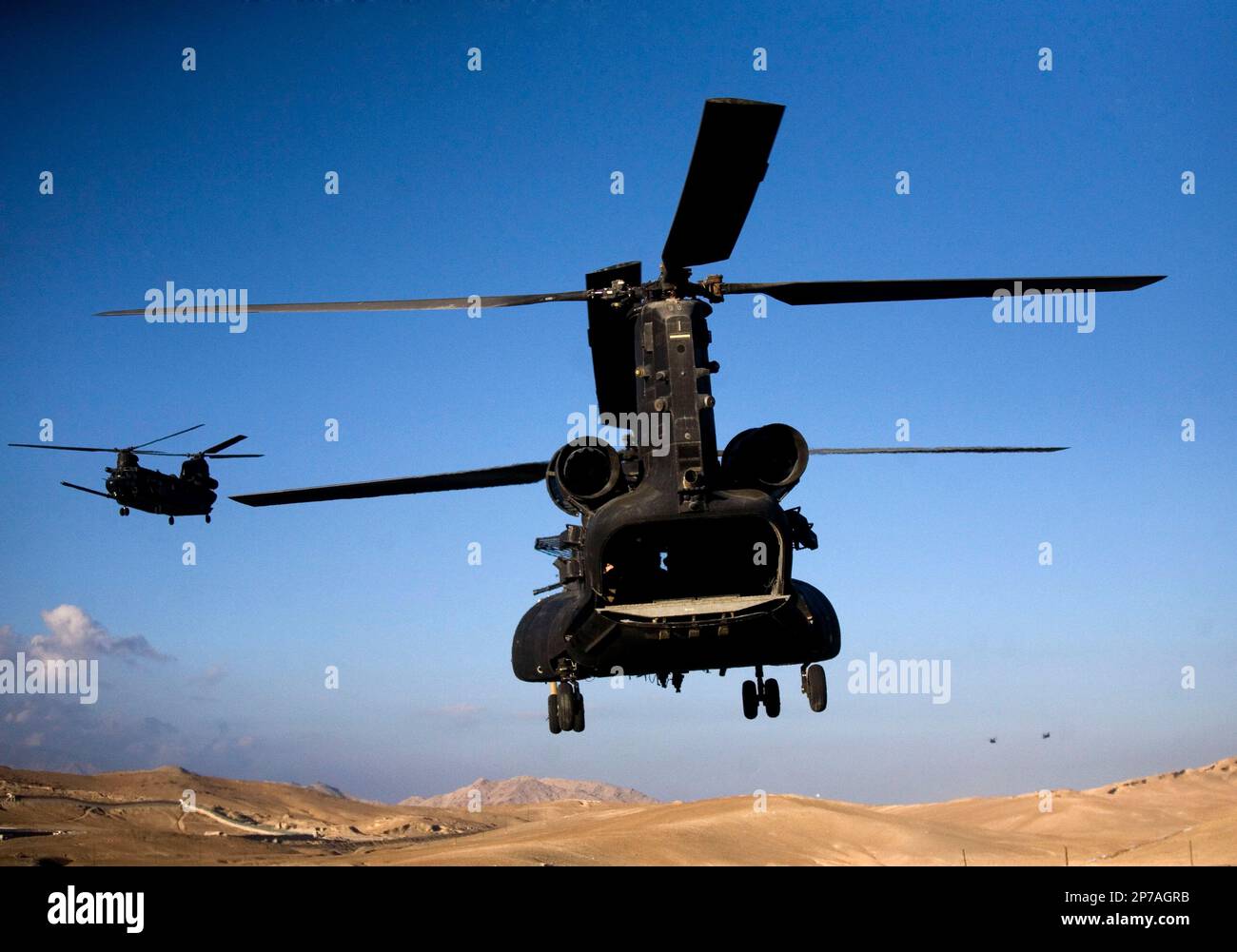 A Helicopter carrying US Vice President Joe Biden lands at a forward ...