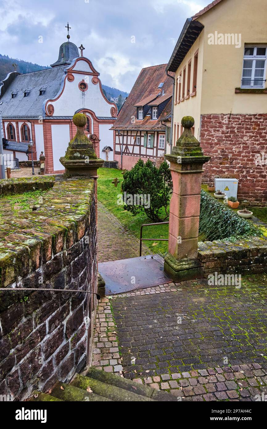 Neckarsteinach, Town of Four Castles, Hesse, Germany, Europe, looking ...
