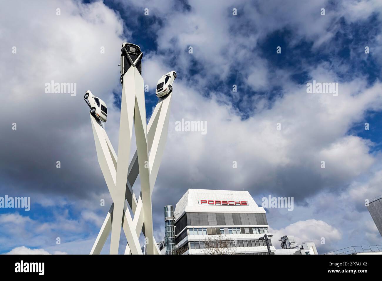 Porscheplatz with Porsche headquarters, artwork Inspiration 911 by ...