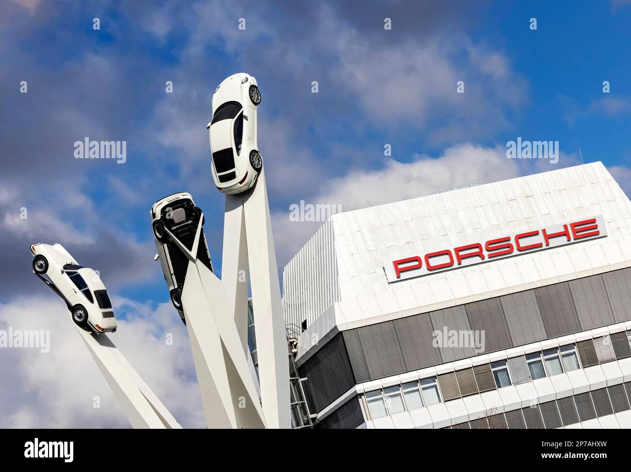 Porscheplatz with Porsche headquarters, artwork Inspiration 911 by ...