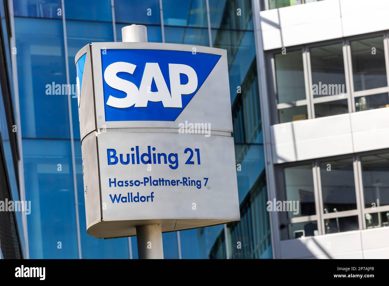 SAP SE, Exterior view of the headquarters in Walldorf, Baden ...