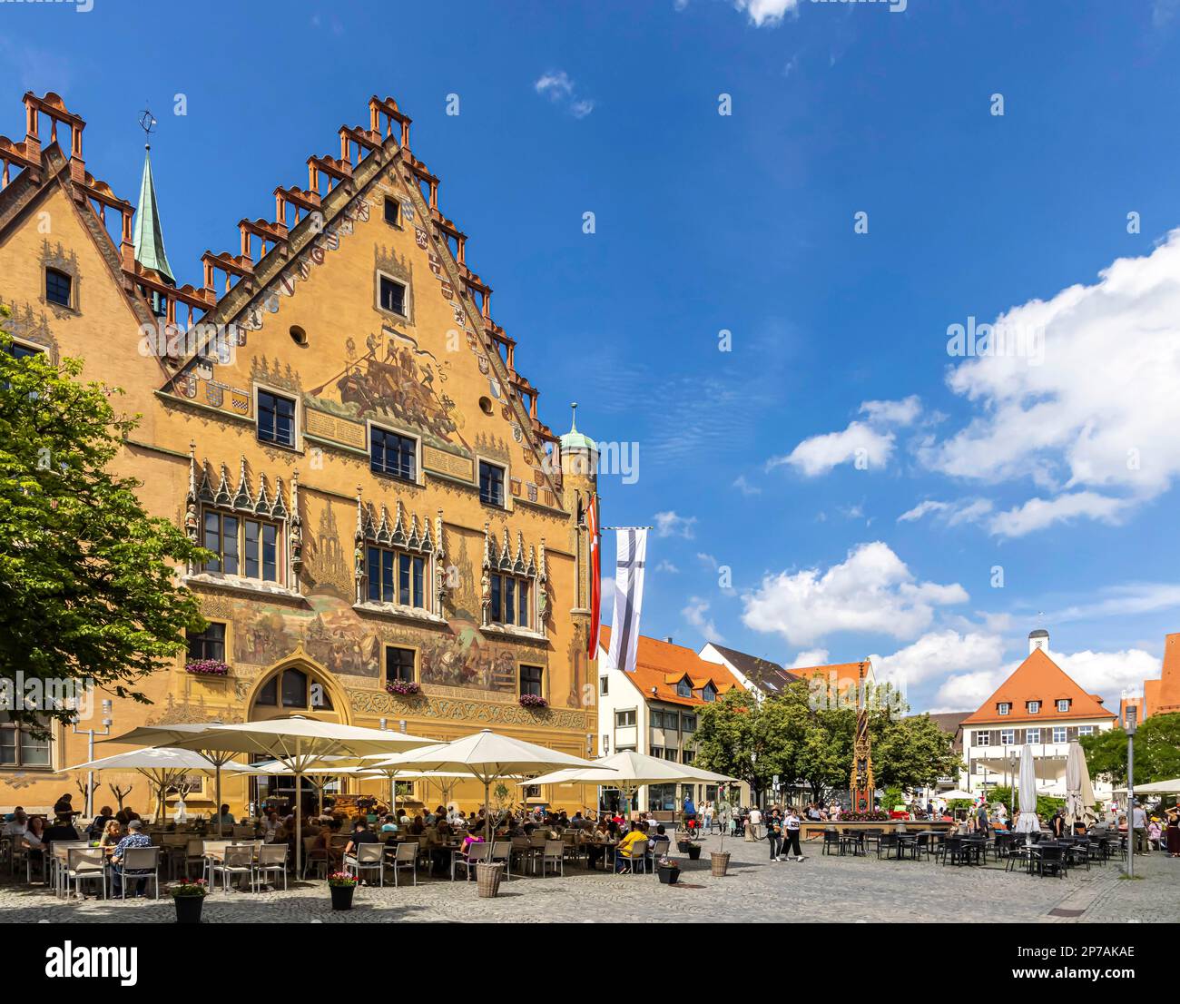 Ulm City Hall, facade, Ulm, Baden-Wuerttemberg, Stuttgart Stock Photo ...