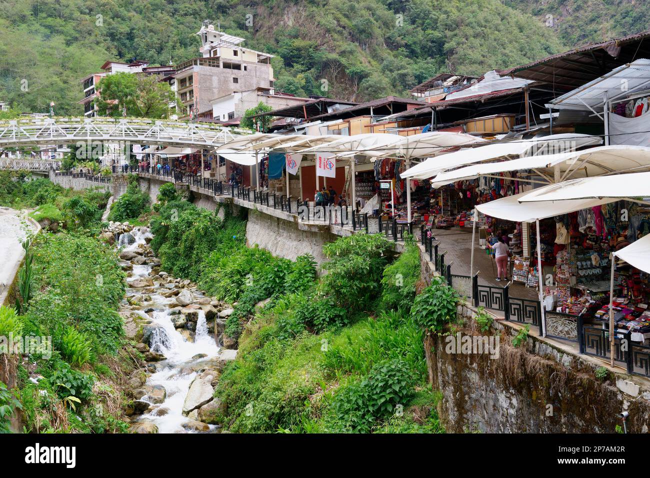 View of Aguas Calientes City at the foot of Machu Picchu, Urubamba ...
