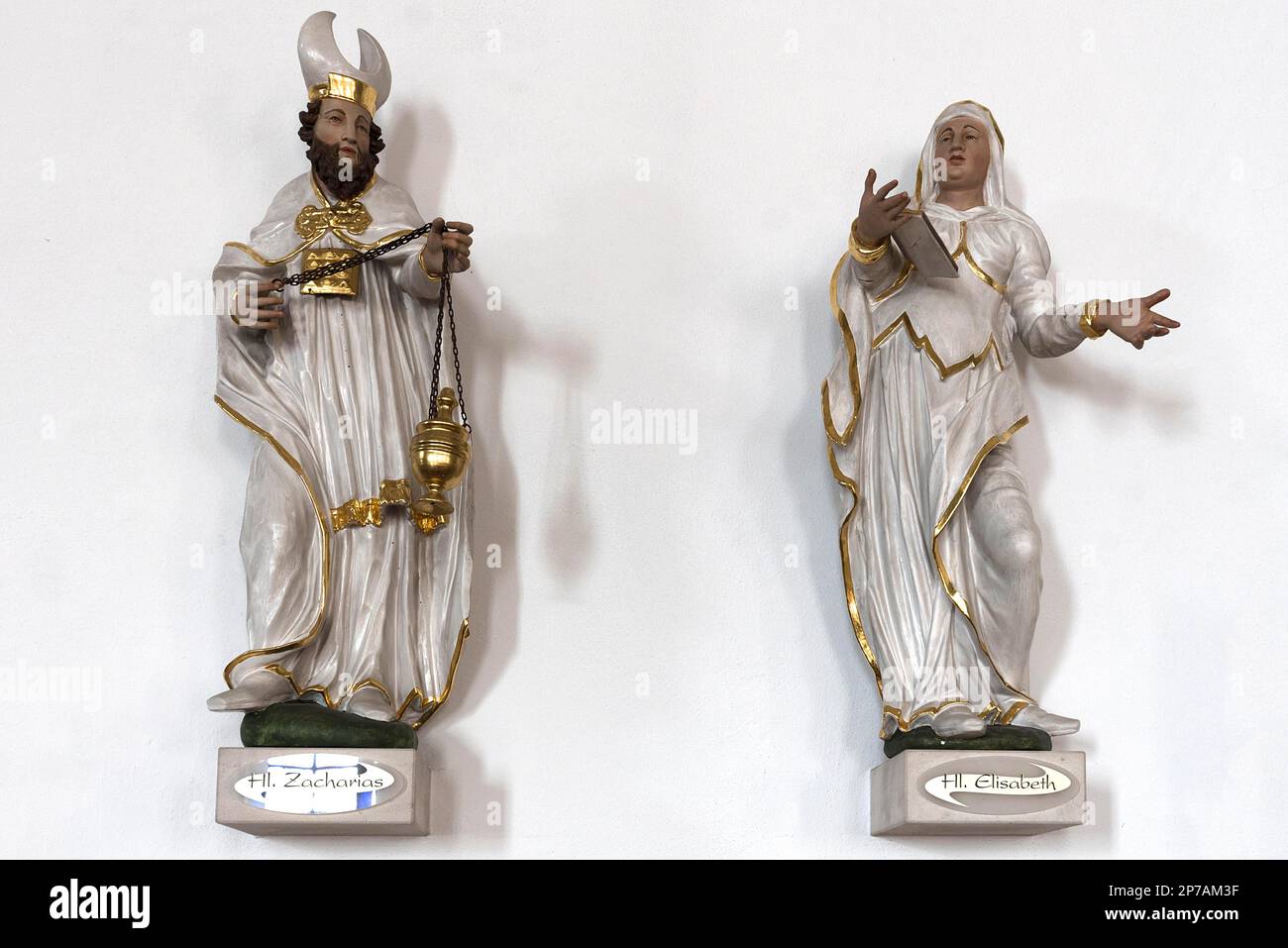 Figure of Saint Zacharias and Saint Elisabeth, Bavaria, Germany Stock ...