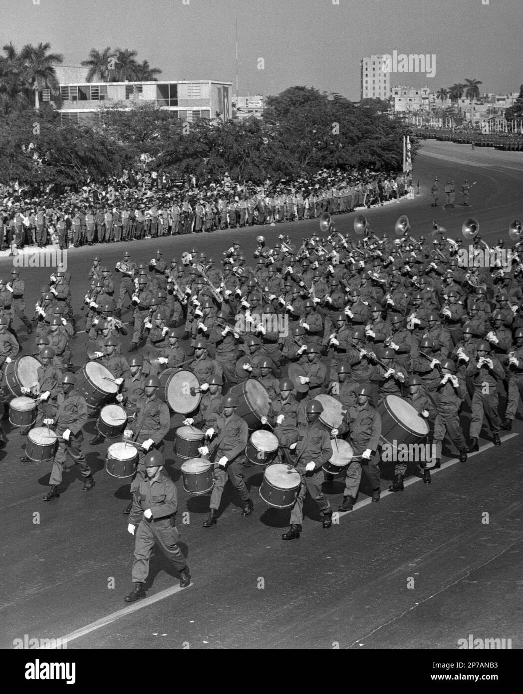 Military musicians perform during a parade marking the fourth ...