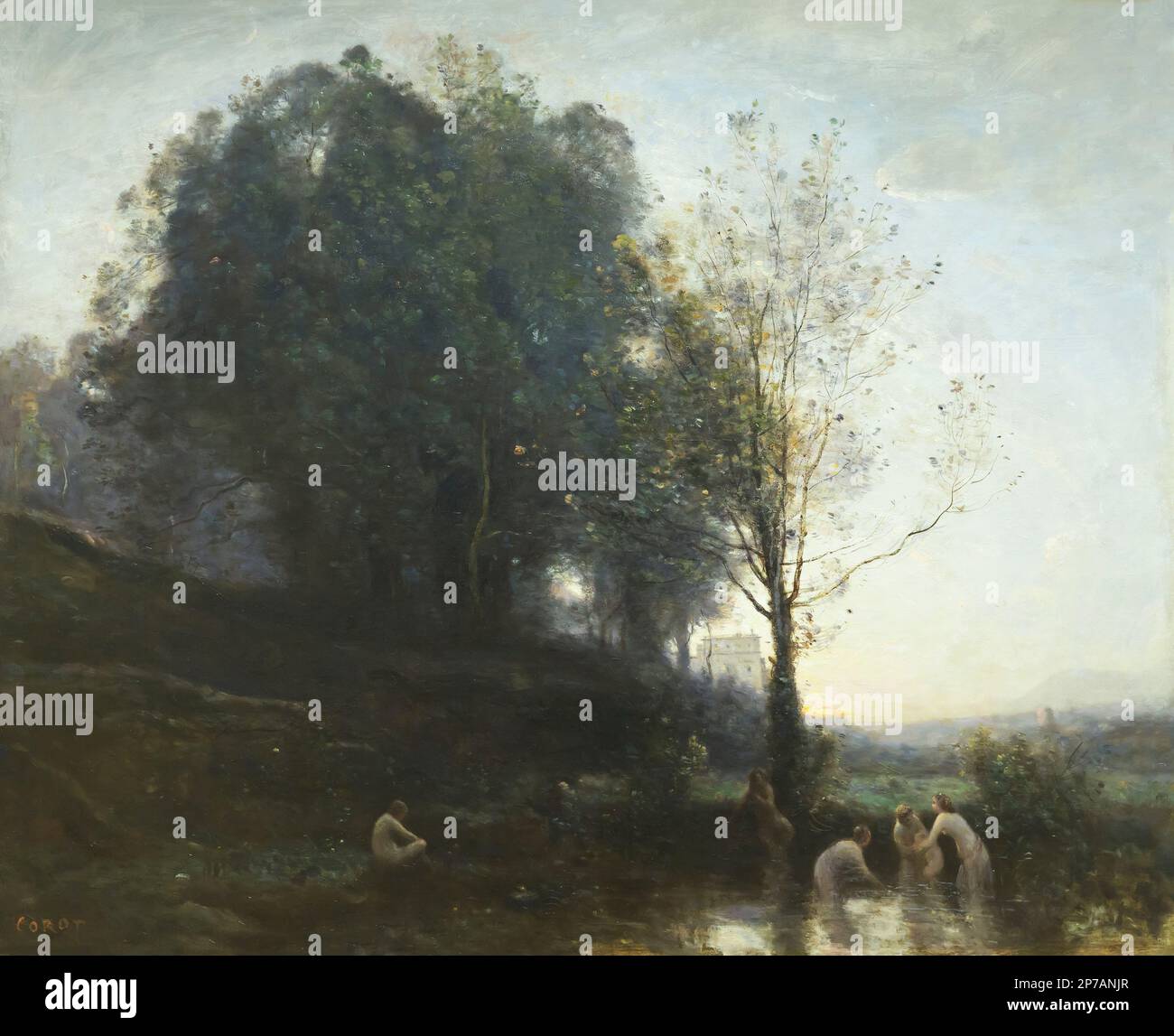 Bathing Nymphs and Child, Jean-Baptiste-Camille Corot, 1855-1860, Art Institute of Chicago ...