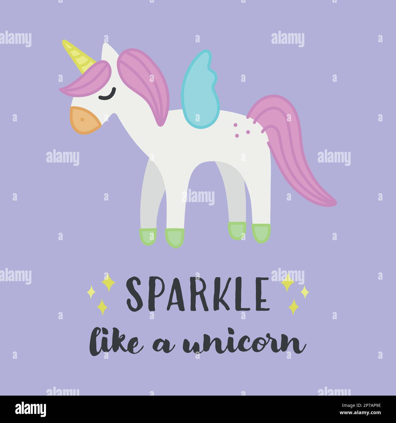 Sparkle like a unicorn cute vector illustration Stock Vector Image ...
