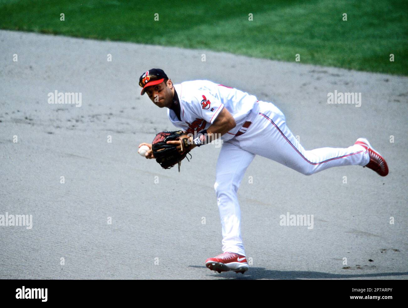 Cleveland Indians Robbie Alomar plays in a game against the Cincinnati ...