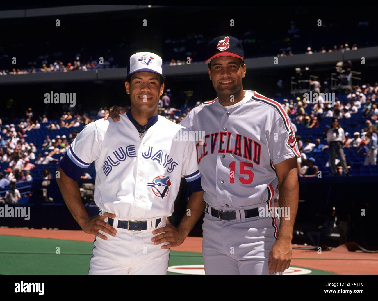 Toronto BlueJays Robbie Alomar poses with his brother All Star Sandy ...