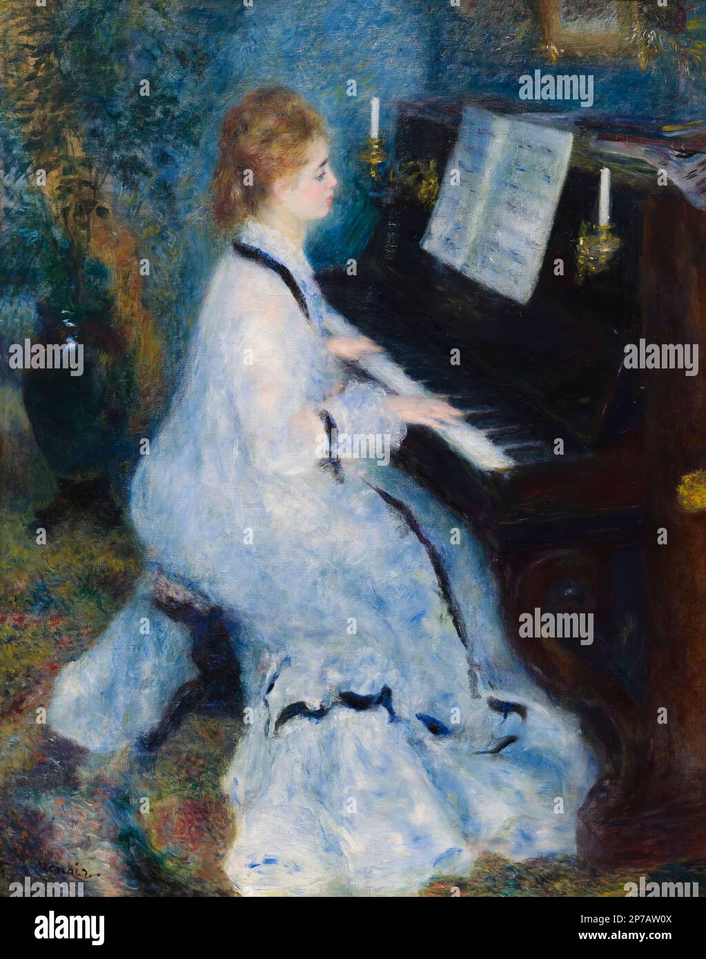 Woman at the Piano, Pierre-Auguste Renoir, 1875-1876, Art Institute of ...