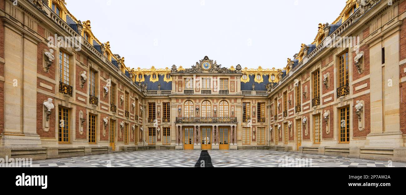 Marble courtyard Cour de Marbre with the oldest part of the Chateau de ...