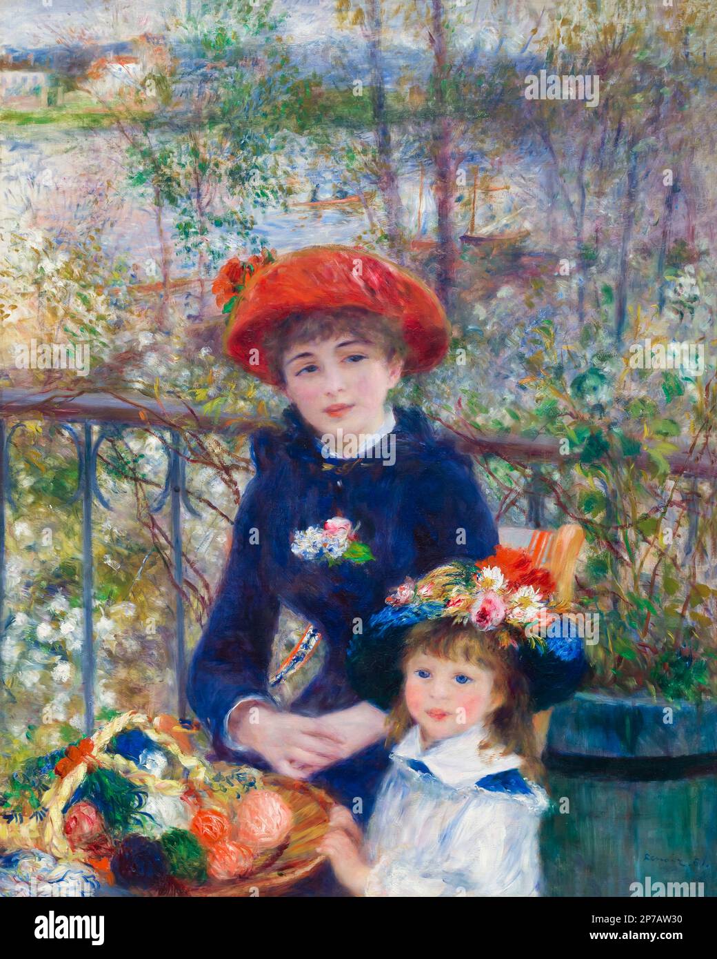 Two Sisters, On the Terrace, Pierre-Auguste Renoir, 1881, Art Institute ...