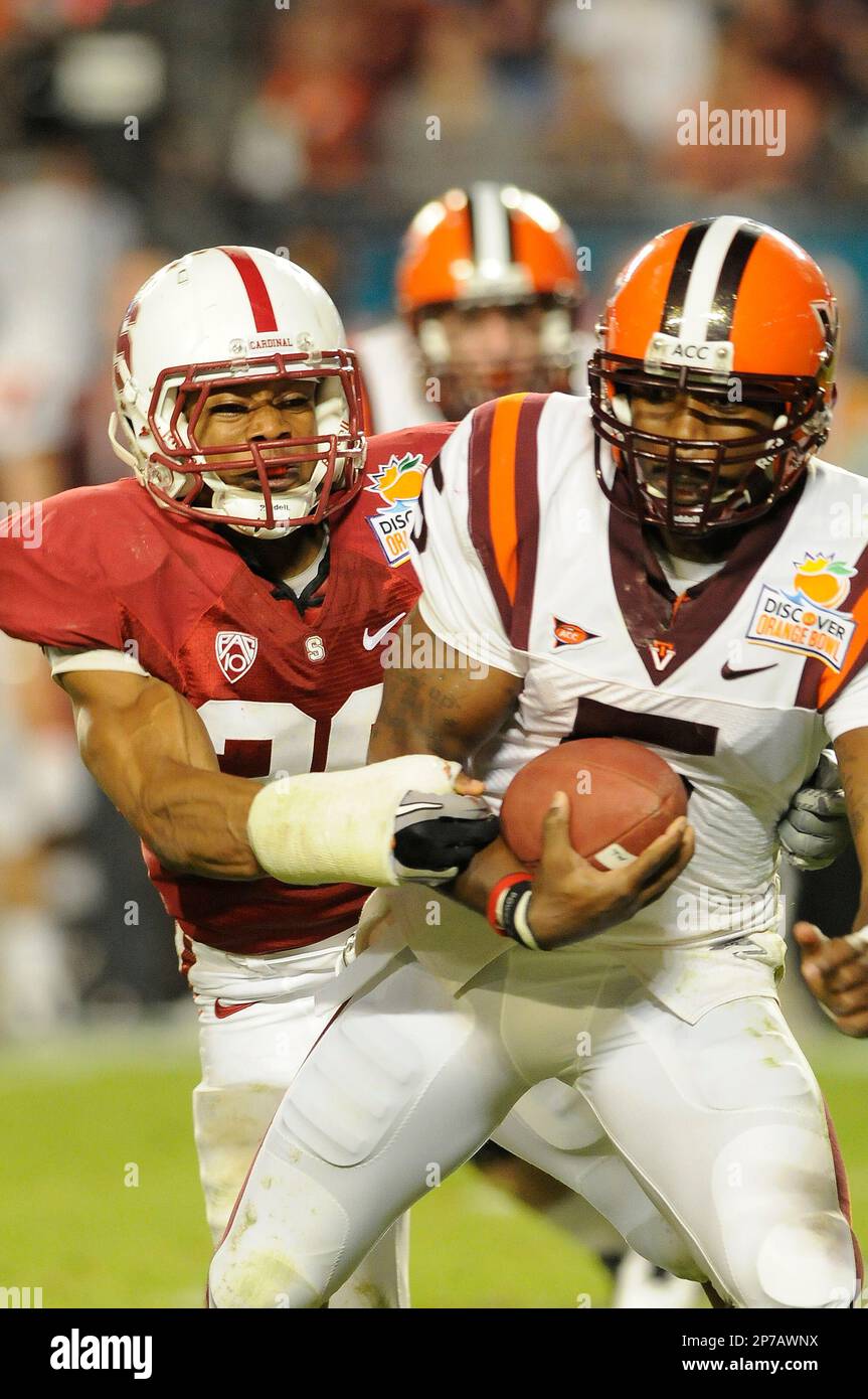 January 3, 2011: Tyrod Taylor of the Virginia Tech Hokies is pressured ...