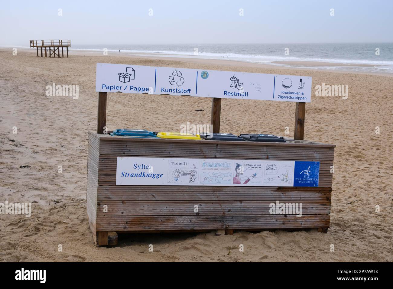 Litter bins on the beach, Sylt beach etiquette, waste separation, Sylt ...