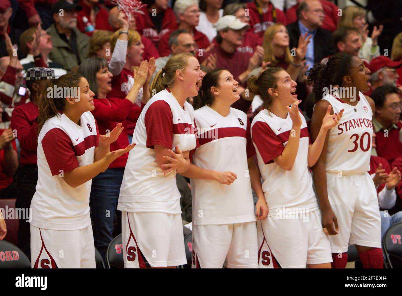 December 30, 2010.The Stanford bench reacts in the game between ...