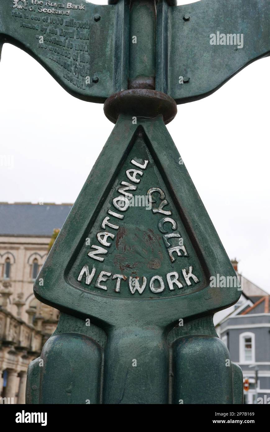 Nationasl Cycle Network sign post. Barnstaple. Devon. England. UK. 2023 ...