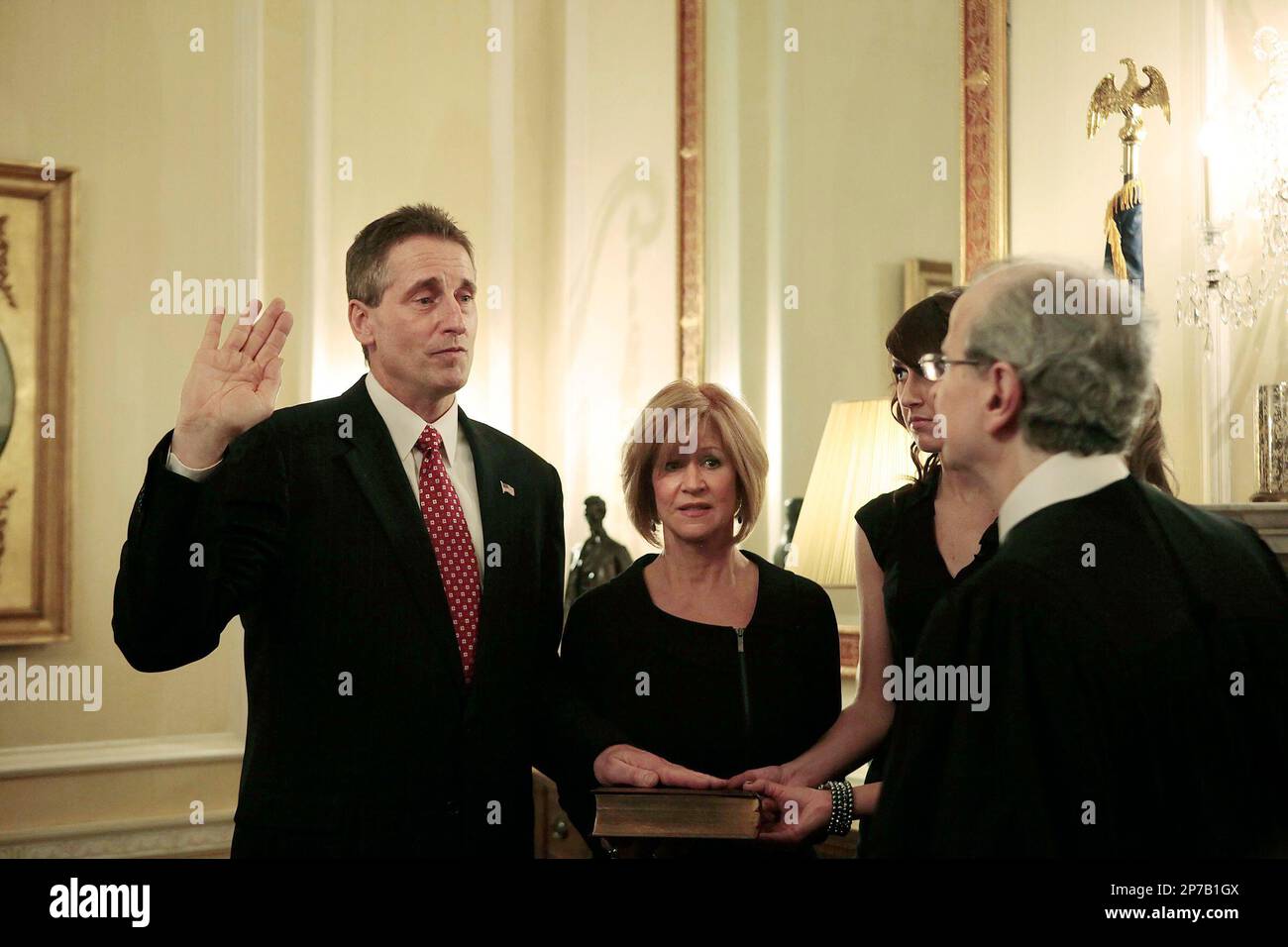 New York Lt. Gov. Robert Duffy, left, is sworn in by Chief Judge ...