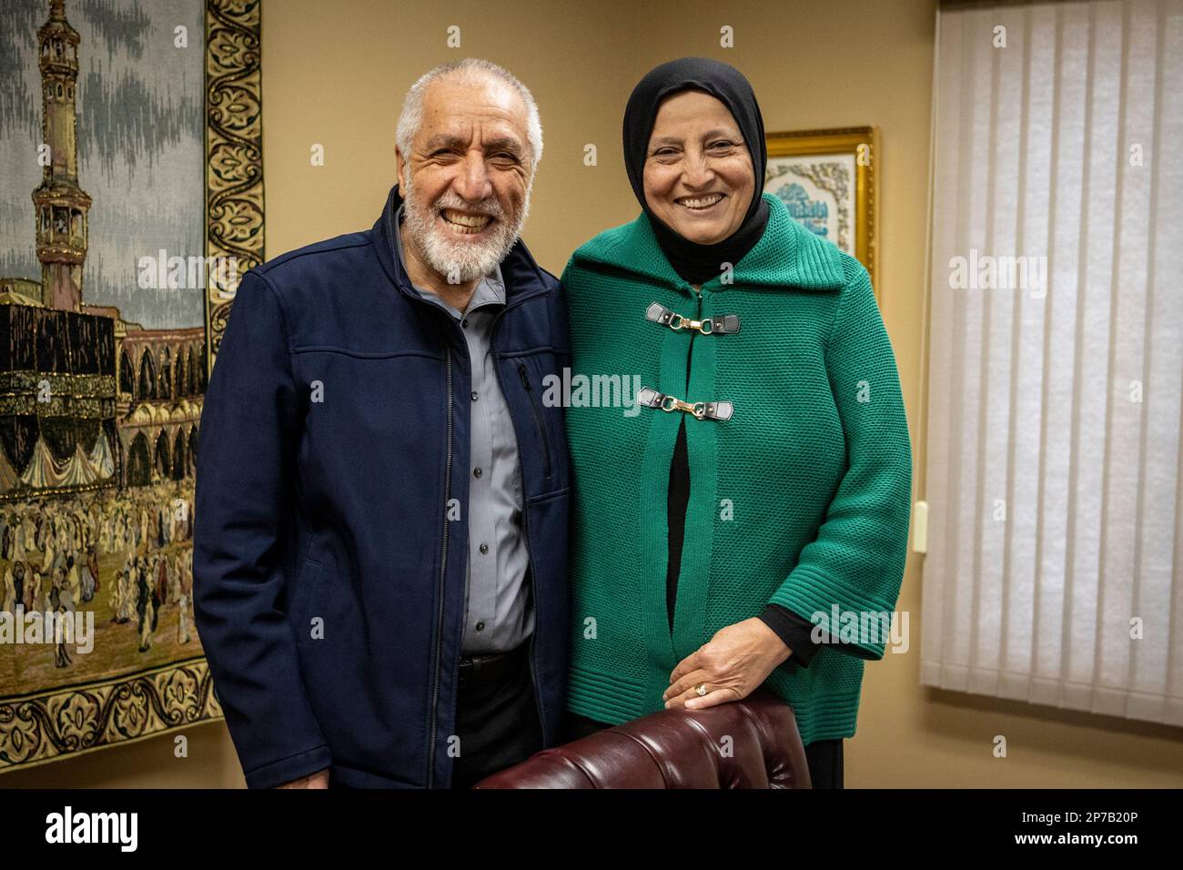 Bibi Bahrami poses for a portrait with her husband, Dr. Mohammad Saber ...