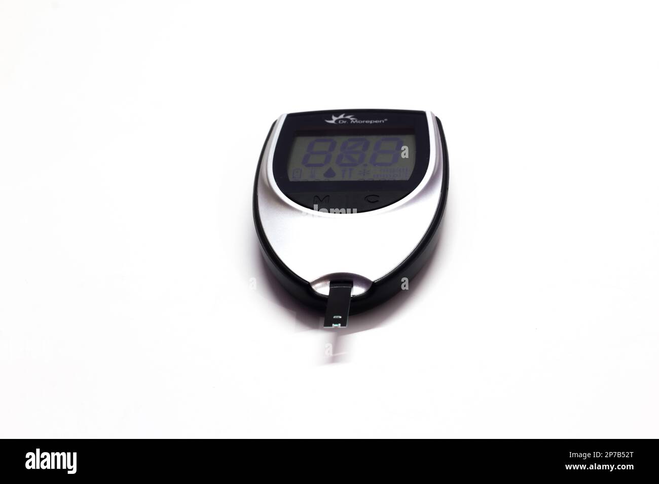 Dr. Morepen blood glucose monitor medical device on a white background ...