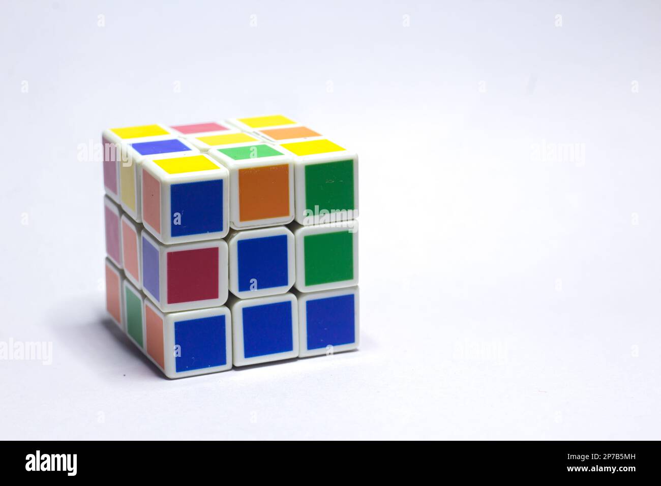 A vibrant Rubik's Cube with each side featuring different colors Stock ...