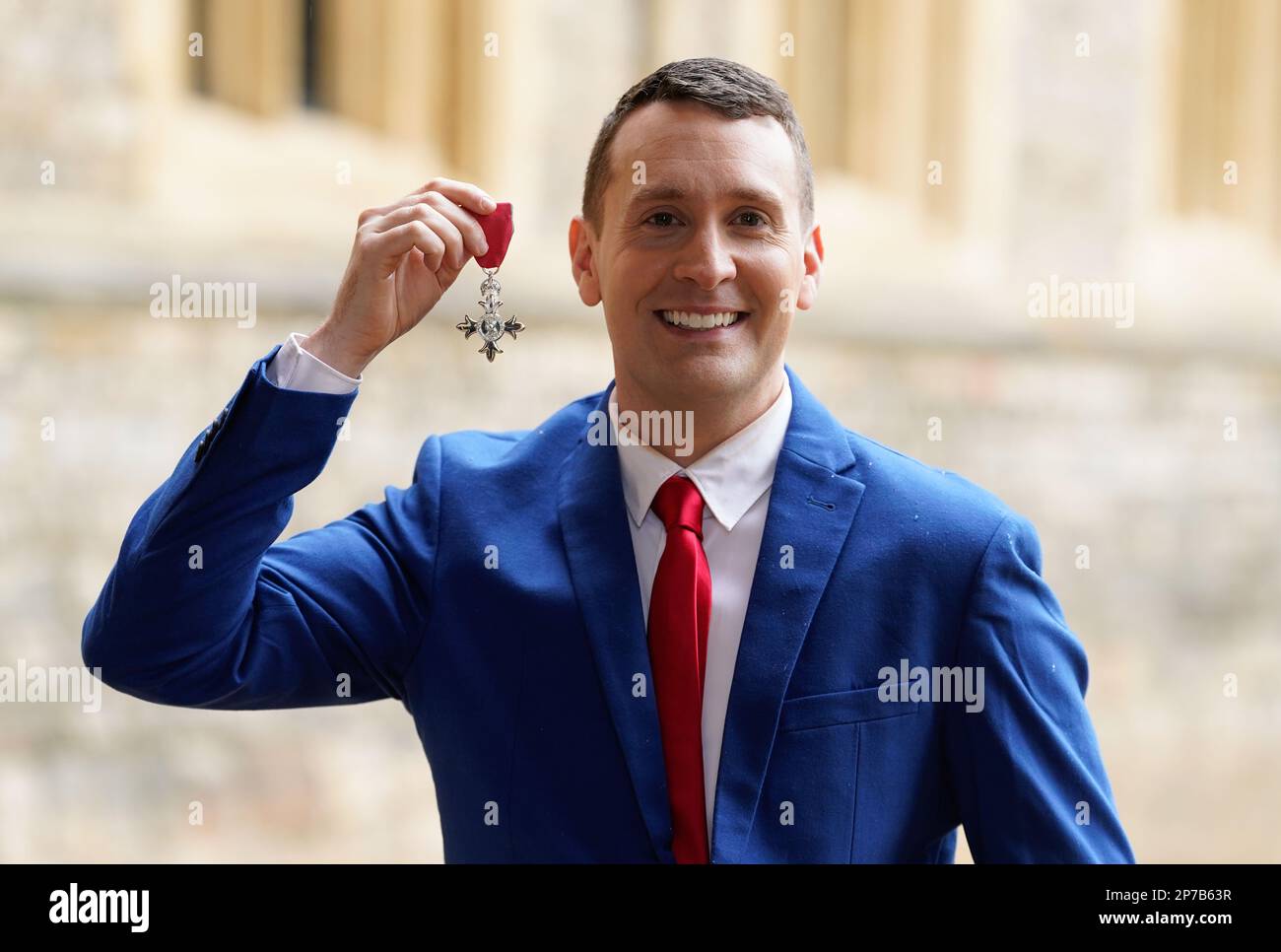 Music therapist Ben Cowley after being made a Member of the Order of ...