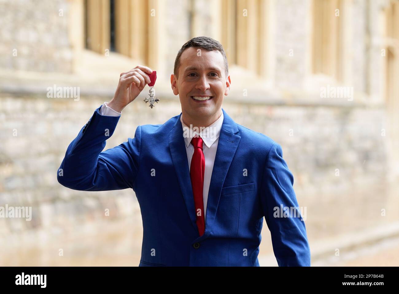 Music therapist Ben Cowley after being made a Member of the Order of ...