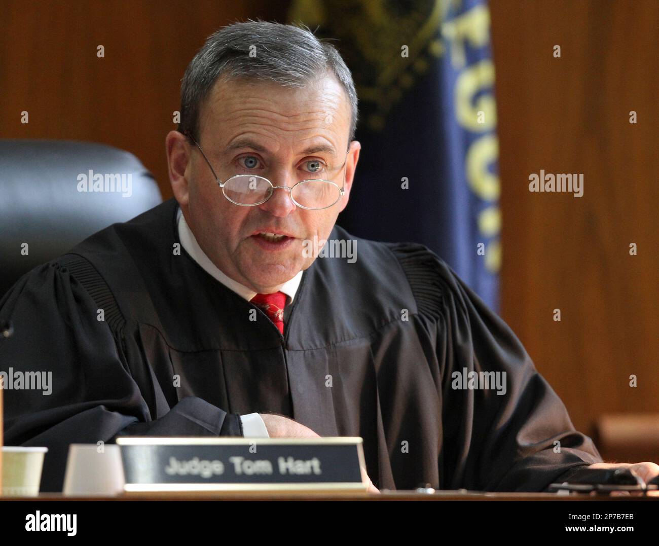 In this Dec. 21, 2010 pool photo, Judge Tom Hart listens to motions ...