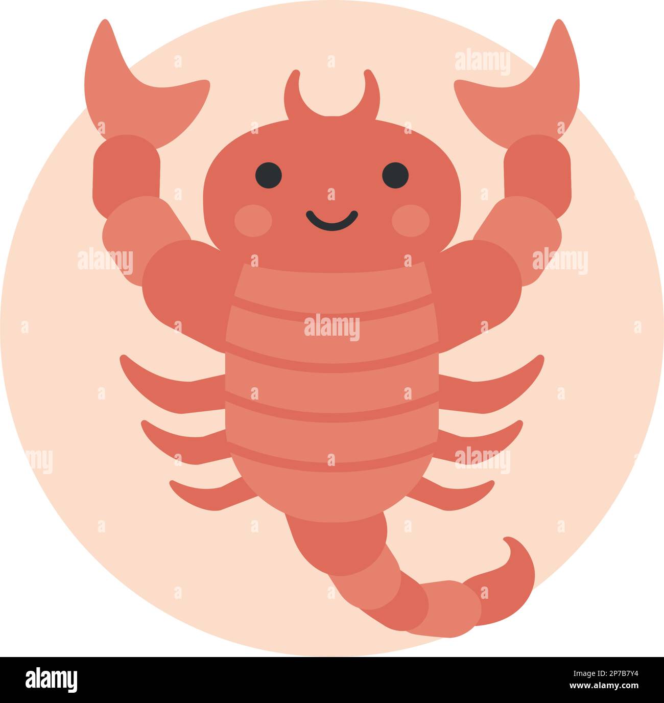 Scorpio cute zodiac sign round vector illustration Stock Vector Image ...