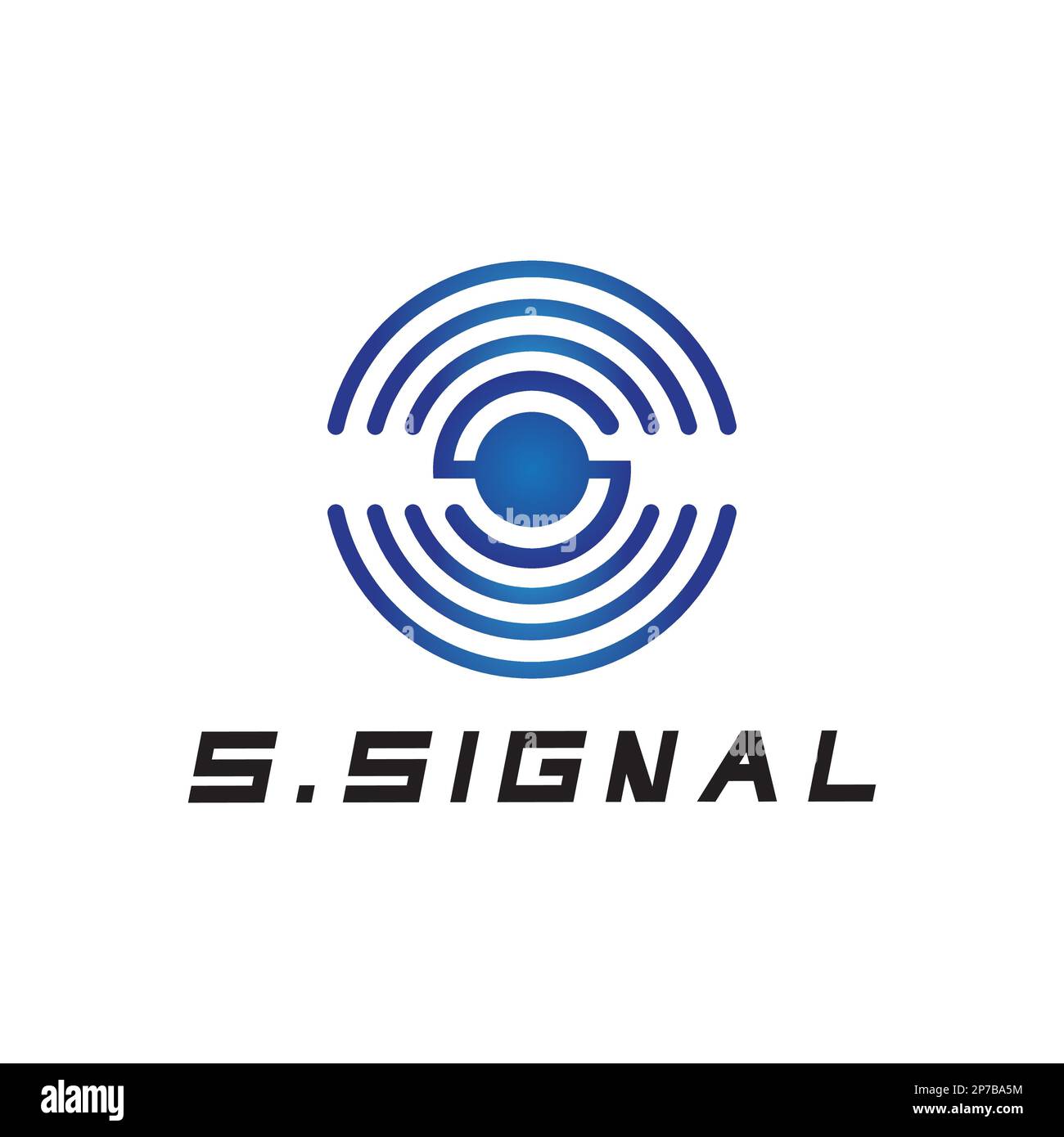 S letter for signal wifi connection logo design concept on white ...