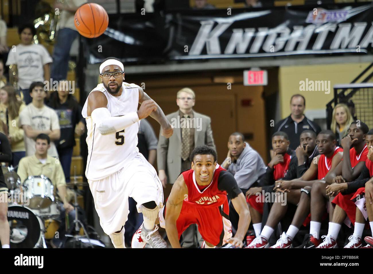Central Florida guard Marcus Jordan (5) reacts to the ball during their ...