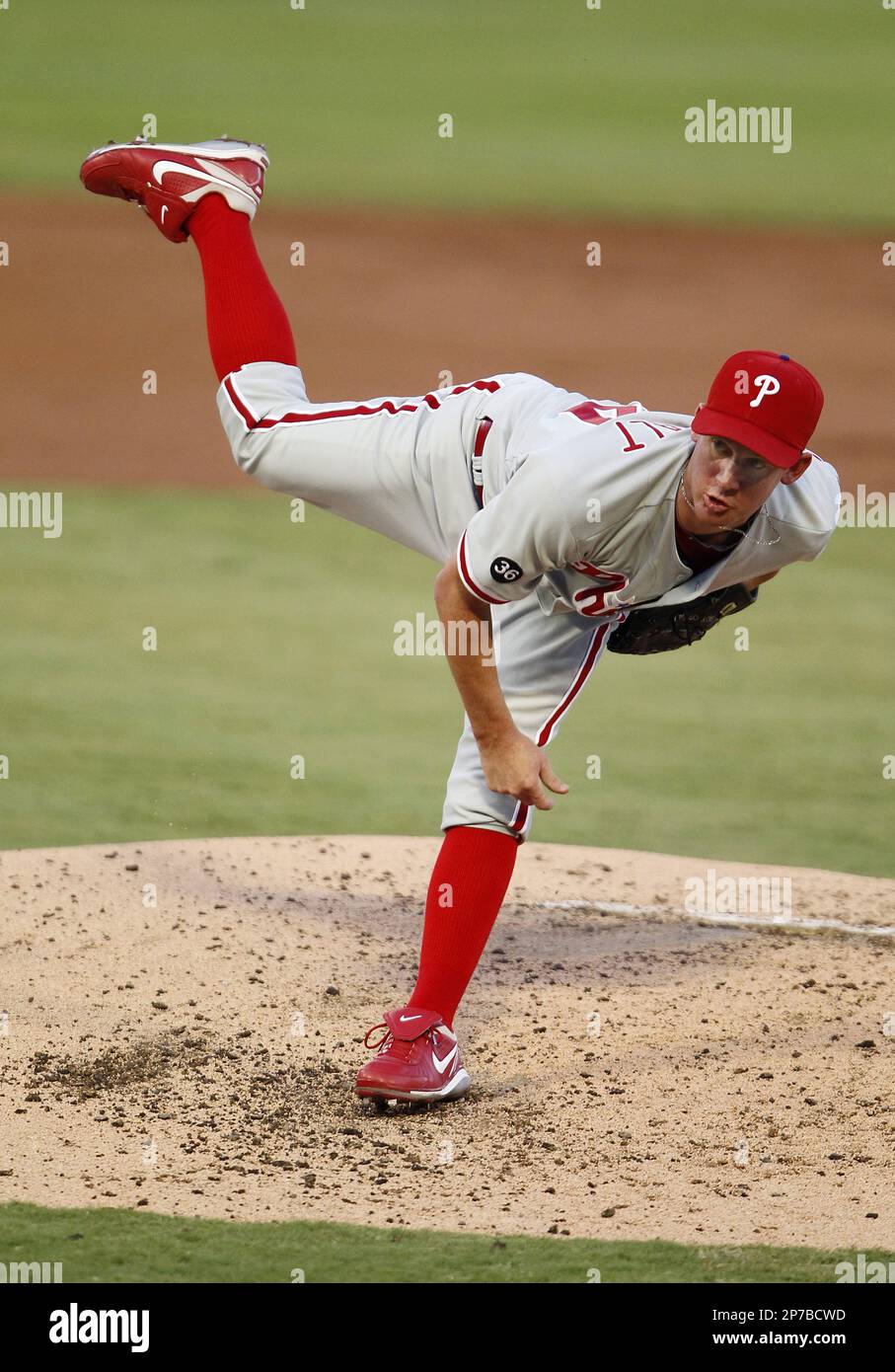 Philadelphia Phillies pitcher Roy Oswalt pitches against the Florida ...