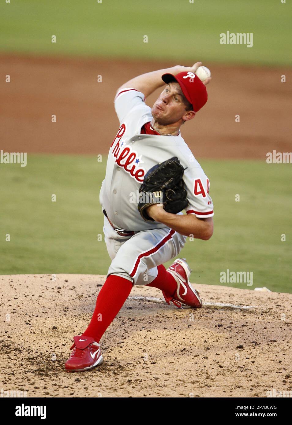 Philadelphia Phillies pitcher Roy Oswalt pitches against the Florida ...