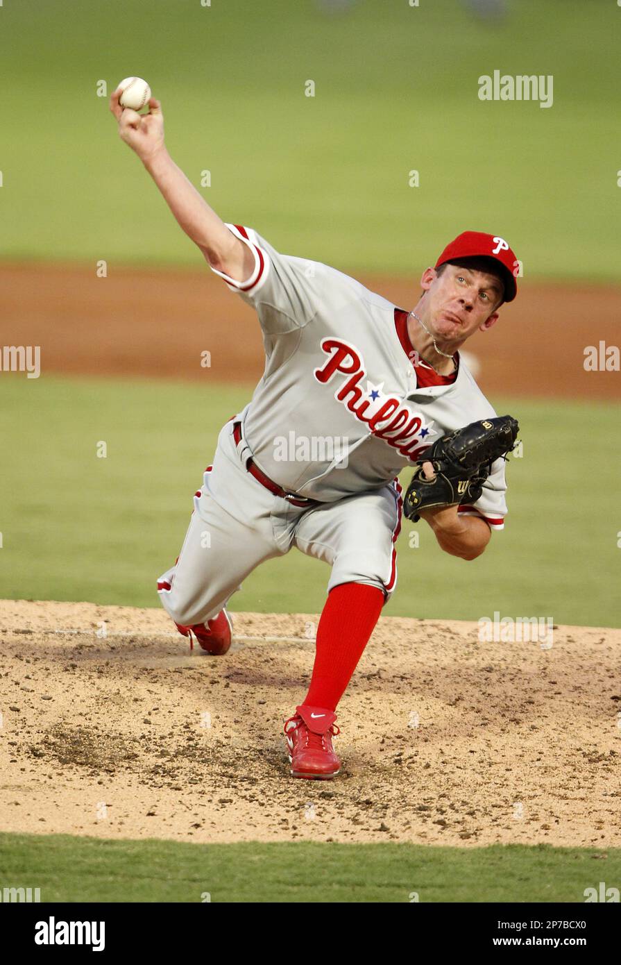 Philadelphia Phillies pitcher Roy Oswalt pitches against the Florida ...