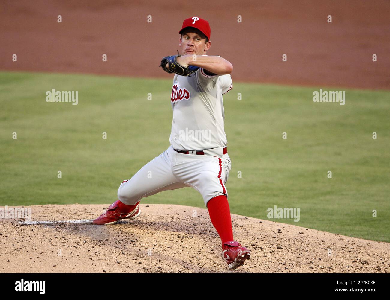 Philadelphia Phillies pitcher Roy Oswalt pitches against the Florida ...