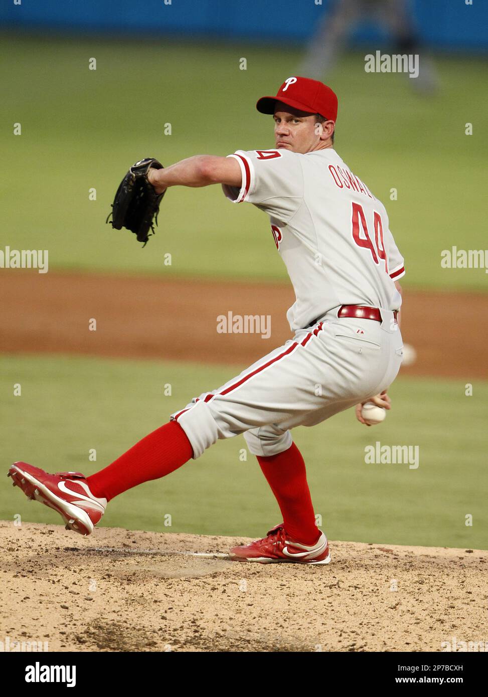 Philadelphia Phillies pitcher Roy Oswalt pitches against the Florida ...