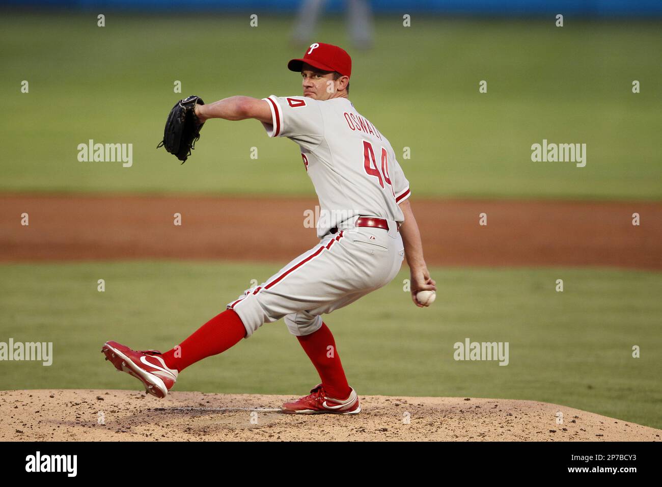 Philadelphia Phillies pitcher Roy Oswalt pitches against the Florida ...