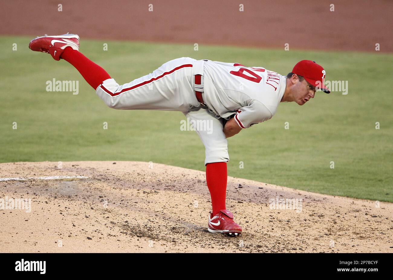 Philadelphia Phillies pitcher Roy Oswalt pitches against the Florida ...