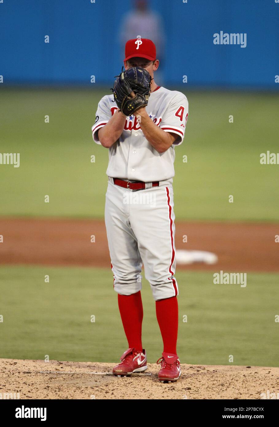Philadelphia Phillies pitcher Roy Oswalt pitches against the Florida ...