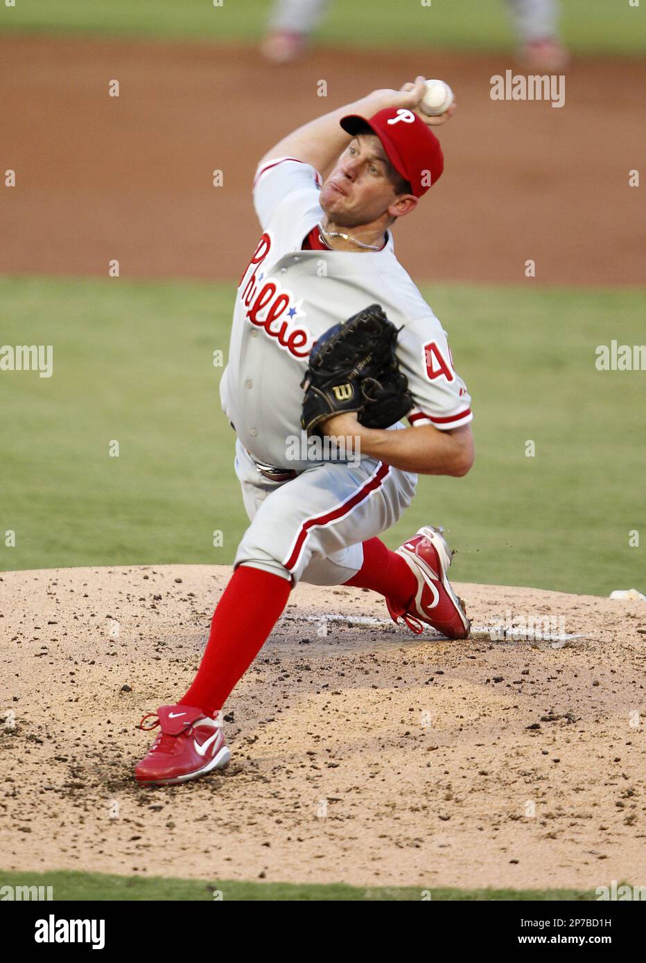Philadelphia Phillies pitcher Roy Oswalt pitches against the Florida ...