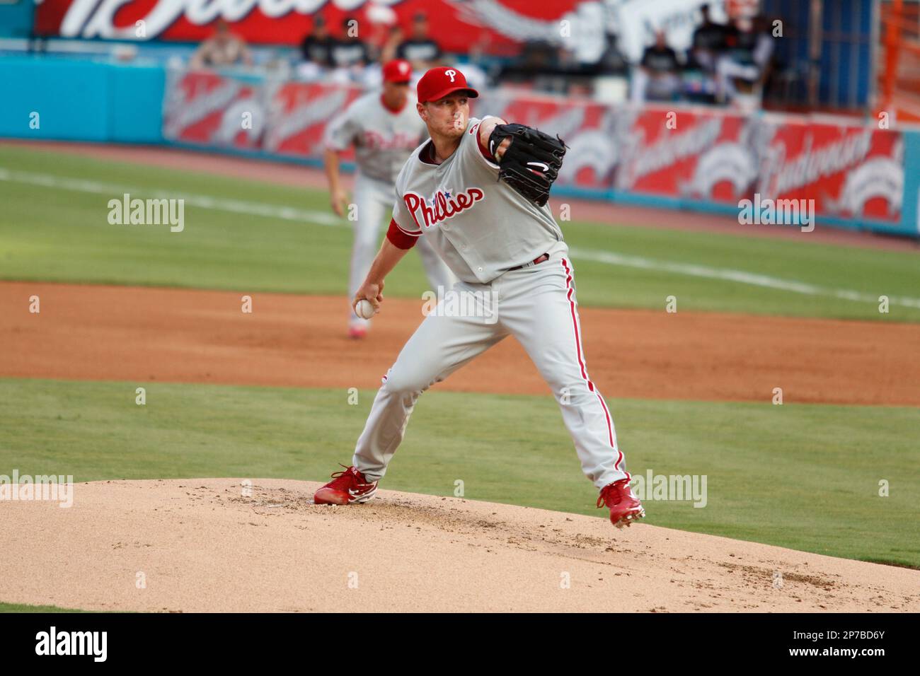 Philadelphia Phillies pitcher Roy Halladay pitches against the Florida ...