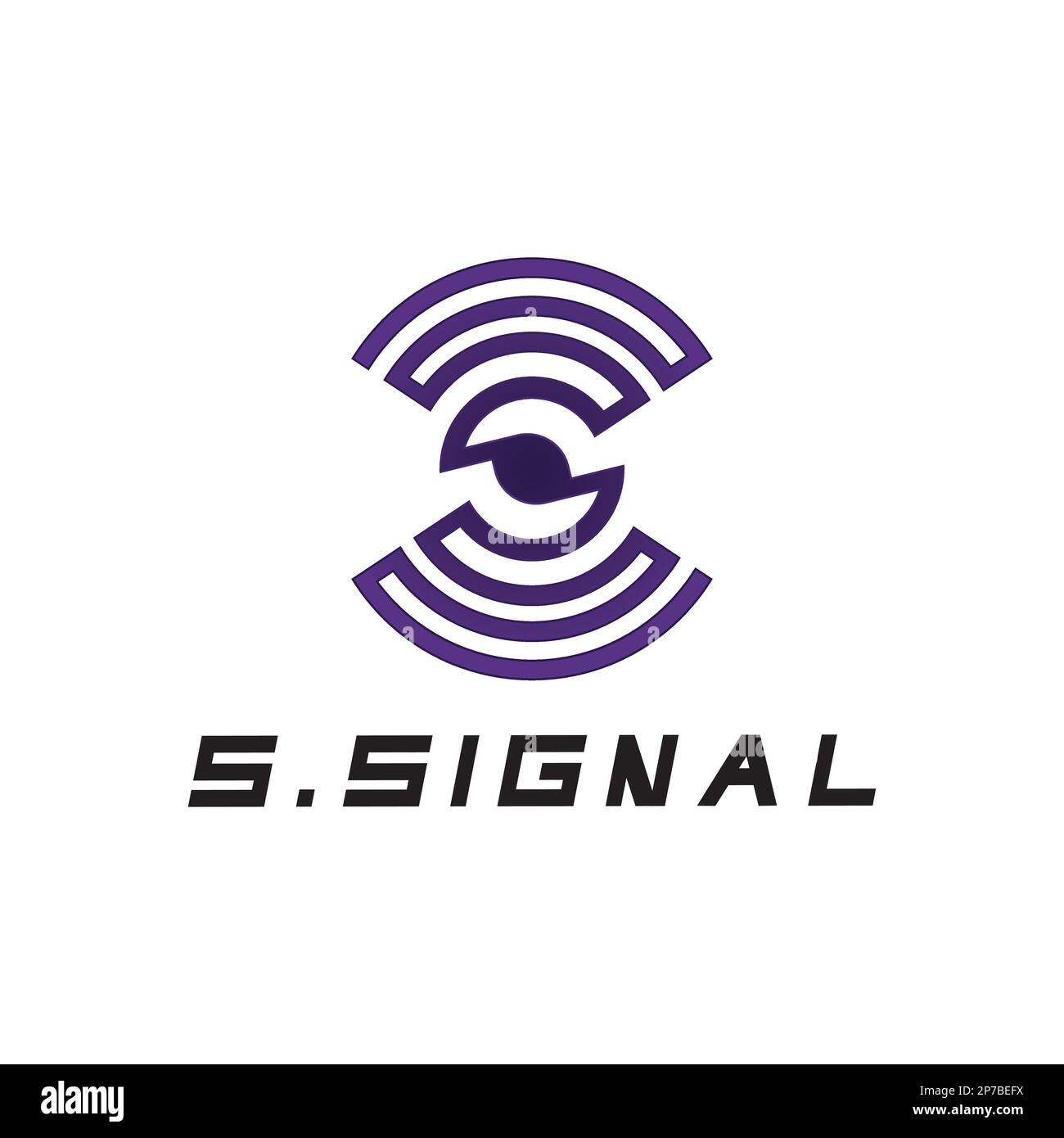S letter for signal wifi connection logo design concept on white ...