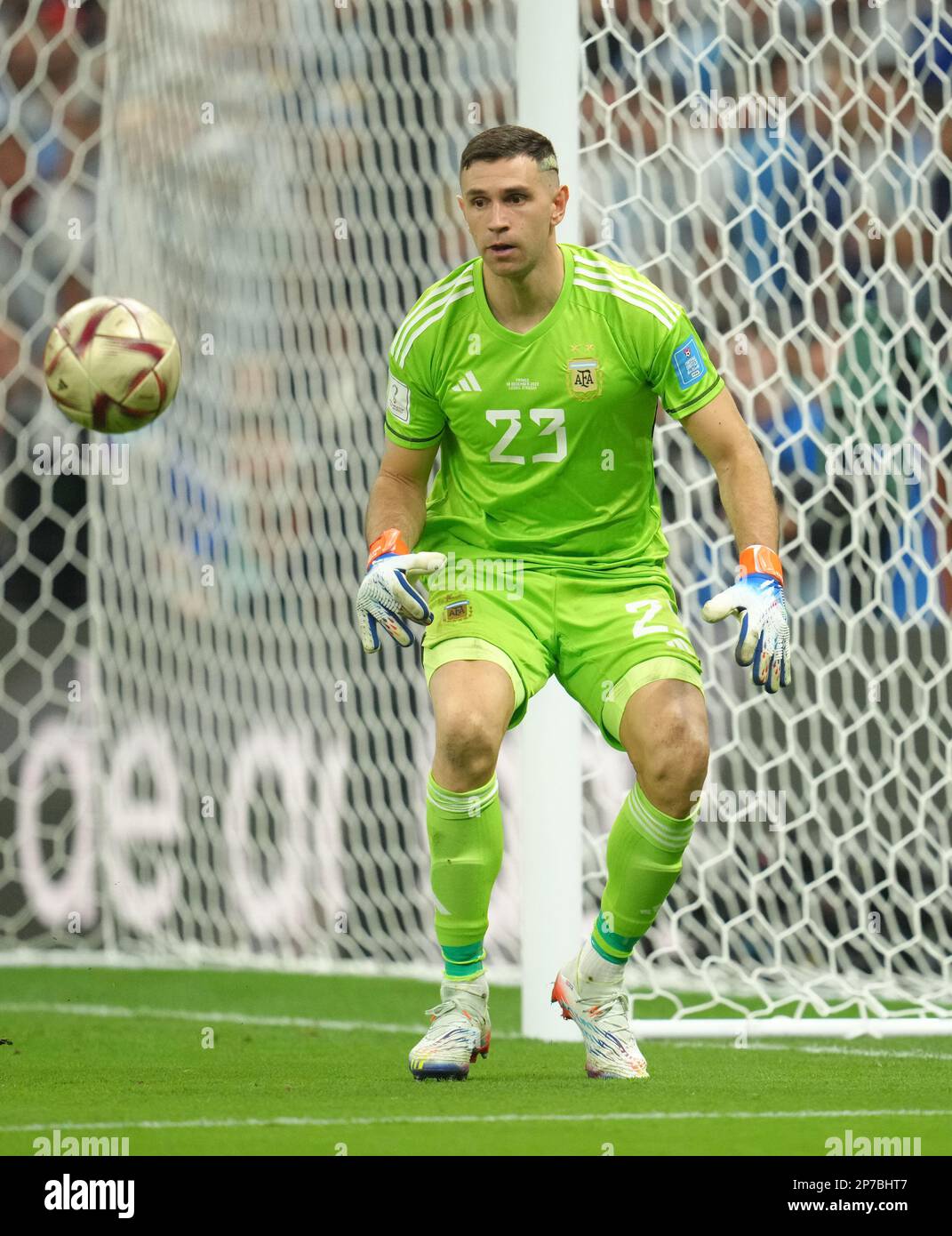 Argentina goalkeeper Emiliano Martinez during FIFA World Cup final at ...