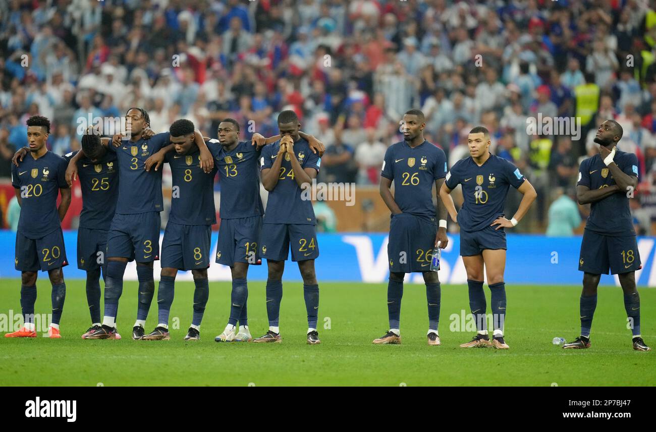 France's Kylian Mbappe (second right) and teammates show their ...