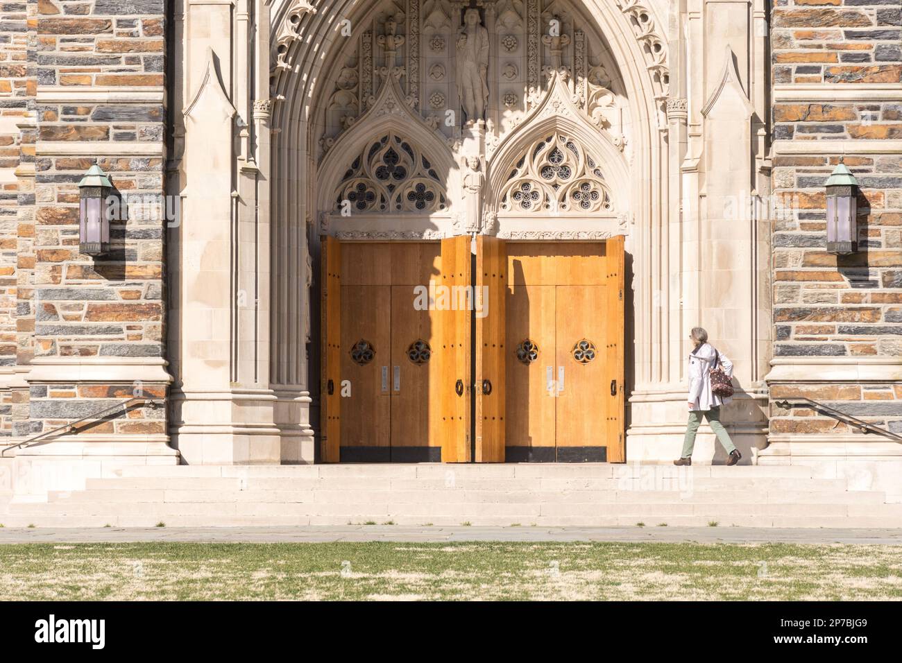 Chapel Drive, Duke University, Durham, North Carolina, showing green ...