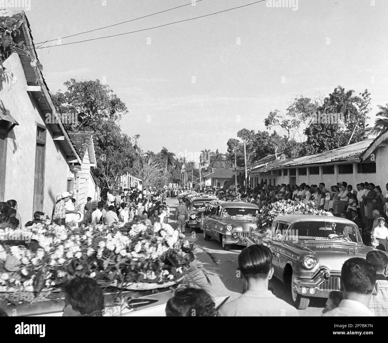 People attend the funeral procession for late Cuban singer Beny More in ...