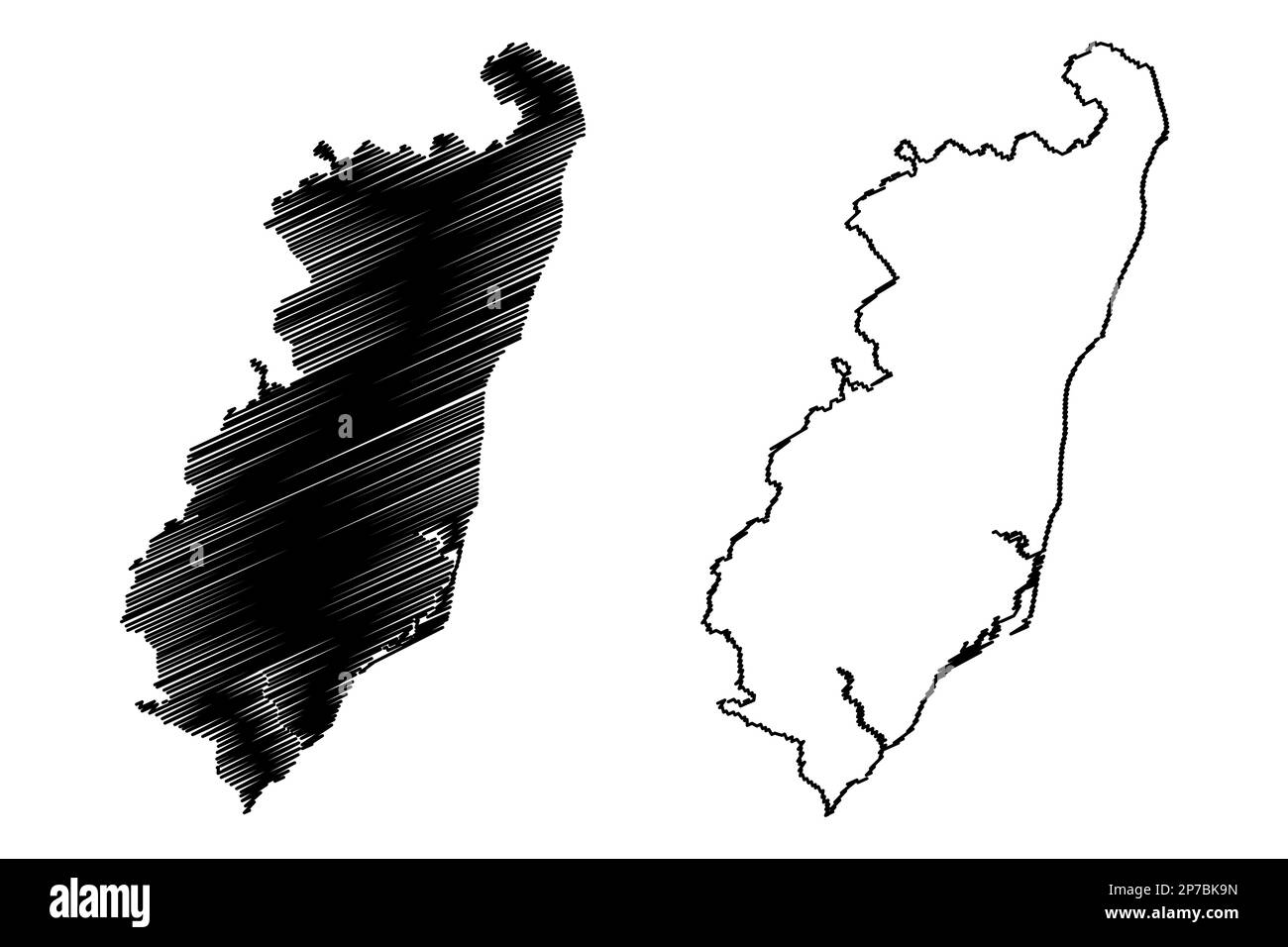 Suffolk vector outline map hi-res stock photography and images - Alamy